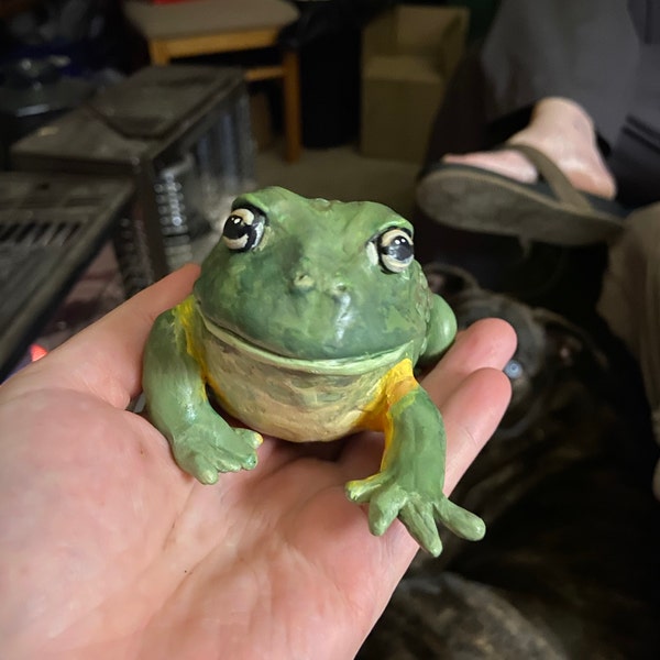 Handmade Polymer Clay Angry Screaming Black Desert Rain Frogs Figurine ...