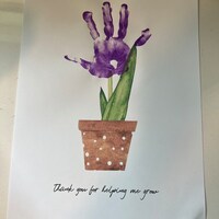 Thank You for Helping Me Grow Handprint Craft Art | 1 Flower Hand ...