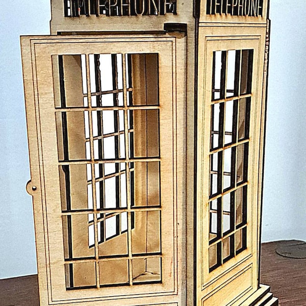 London Phone Booth 3mm Digital File for Laser and CNC | DXF SVG Ai Pdf ...