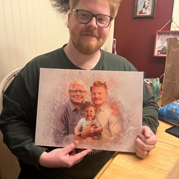 Custom Memorial Drawing, Add Deceased Loved One, Family Portrait ...