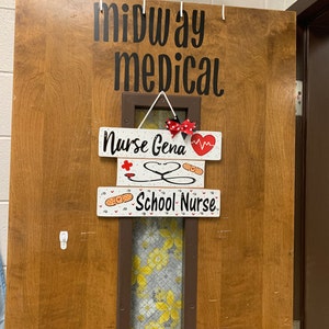 1 PIECE SIGN Nurse Sign Wall Art Door Hanger Plaque Wood Wooden ...