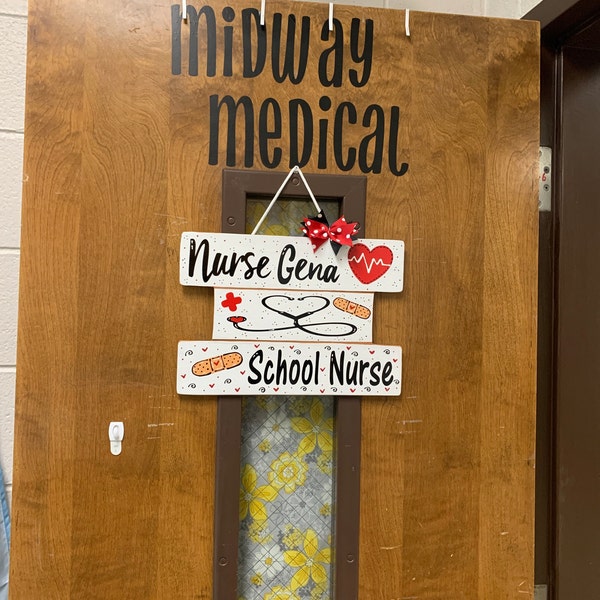 1 PIECE SIGN Nurse Sign Wall Art Door Hanger Plaque Wood Wooden ...