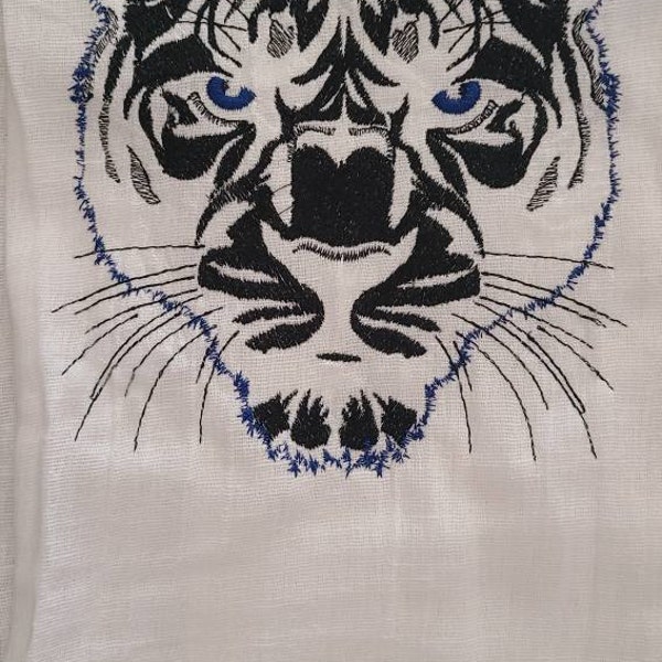 Realistic Tiger Head Embroidery Design Lifelike Animal Face Pattern for ...