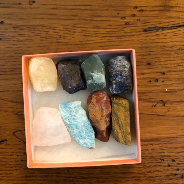 Raw Crystal 7 Chakra Set Seven Piece Chakra Stone Set 7 Seven Chakra ...