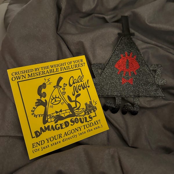 DEMONIC TRIANGLE GUY : Gravity Falls Bill Cipher Keychain | Book of ...