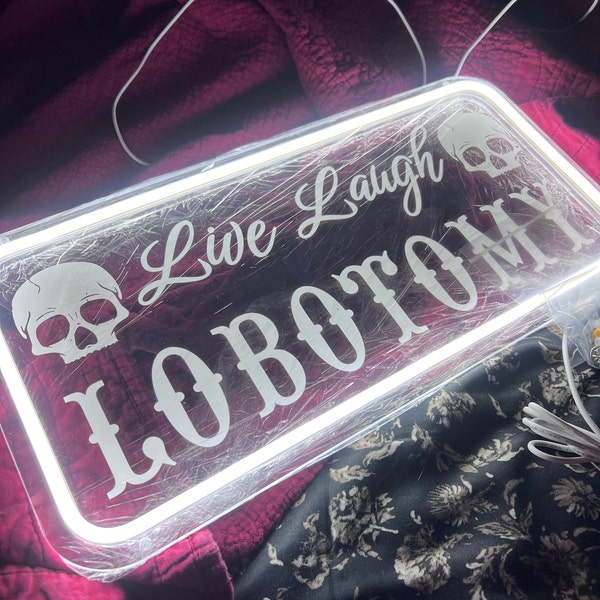 Live Laugh Lobotomy Neon Sign, Halloween Neon Sign, Gothic Home Decor ...