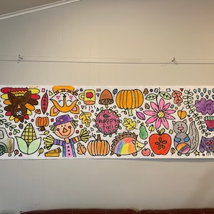 GIANT 10-foot FALL Coloring Page Banner Coloring Poster Fall Decoration ...