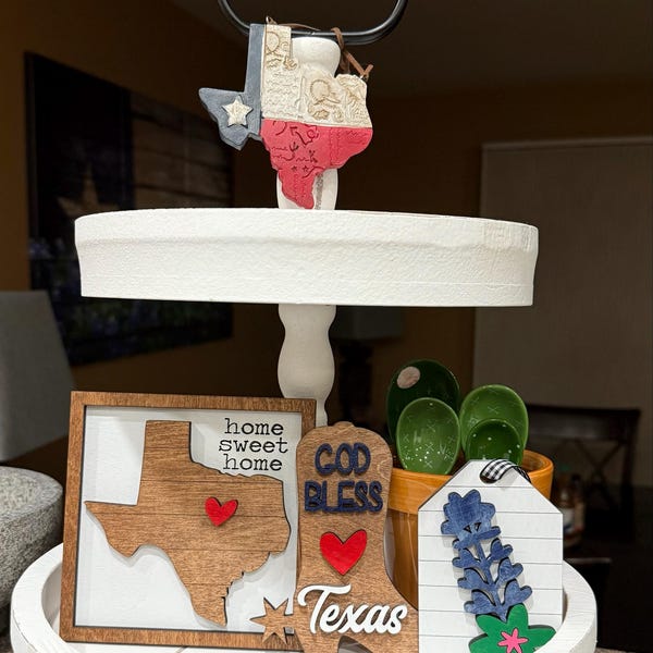 Texas Tiered Tray Decor | Texas Tray Decor | Tiered Tray Set | Tiered ...