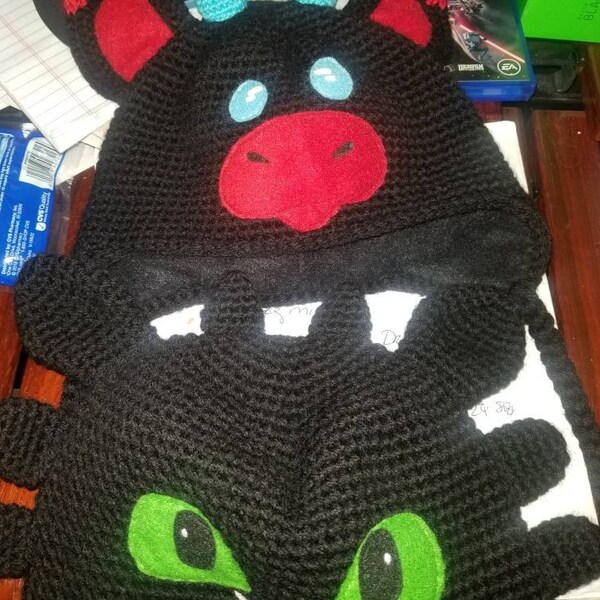 Toothless Hat Crochet Toothless Beanie Dragon Beanie Knit Dragon Hat ...
