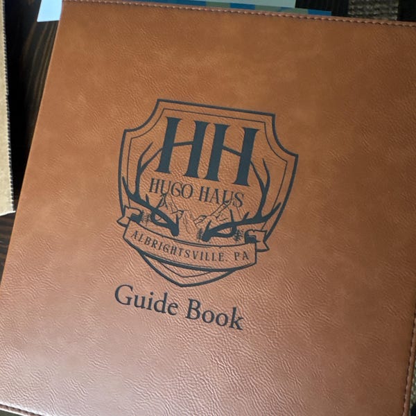 Airbnb Welcome Binder, 3-ring Leather Binder, Custom Engraved Binder ...