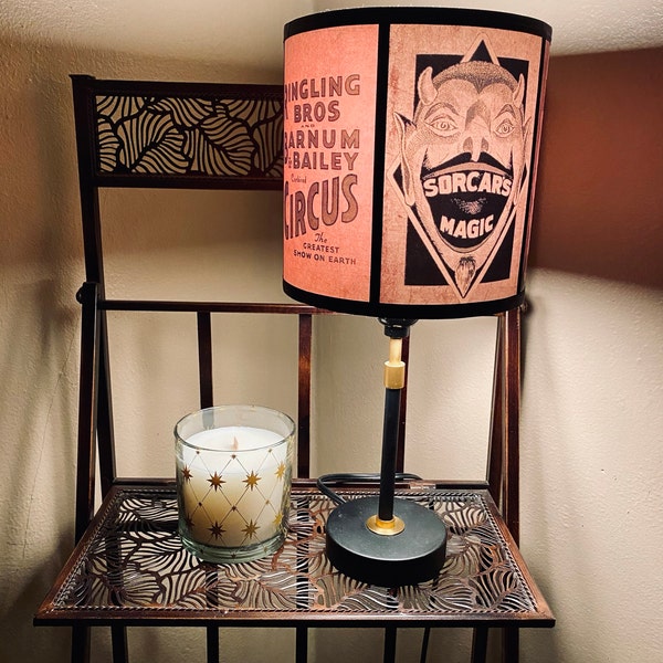 Circus Sideshow Drum Lamp Shade: Unique Circus Decor, Orange Salmon, 7 ...