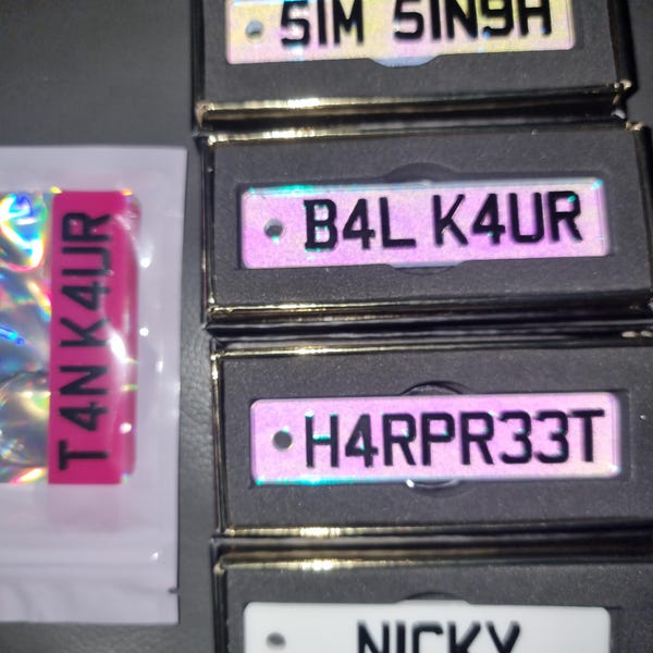 4D NUMBER PLATE KEYRING Lambo /hex Style - Etsy UK