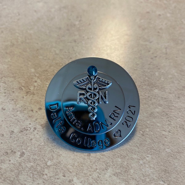 Personalized Nursing Pin / LPN BSN RN / Nurse Pin / Nursing Student ...