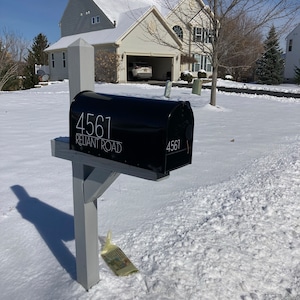 Set of Custom Mailbox Numbers With Street Address Name Decal, Modern ...