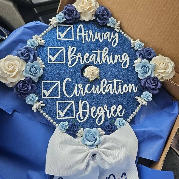 Airway Breathing Circulation ABC Graduation Cap Topper Decoration- With ...