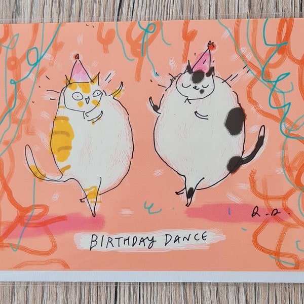 Birthday Dance - Funny Birthday Card - Birthday Cat Card - Cat Mom or ...