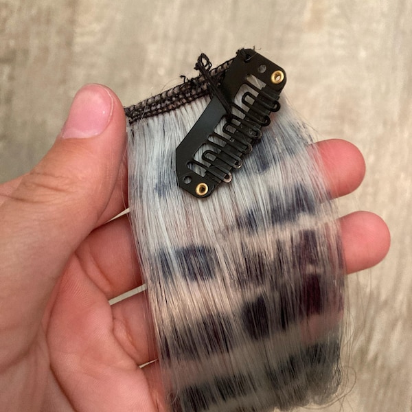 Zebra Tiger Stripe Clip in 18 Inch Hand Made Hair Extension 12 Colours ...