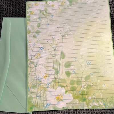 Nice Floral Edged Lined Writing Paper 8.5x11 25 Sheets and Color ...