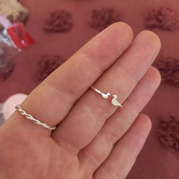 Sterling Silver Duck Ring: Dainty Animal Jewelry - Etsy