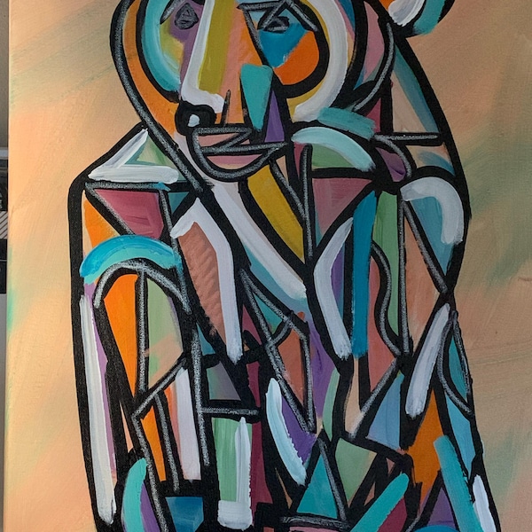 British London Snoopy One of Kind Original Handmade Painting Chunky ...