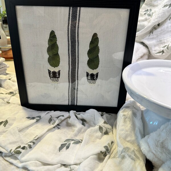 Topiary Chinoiserie Embroidery - Topiary Tree Frame - Hamptons Pot ...