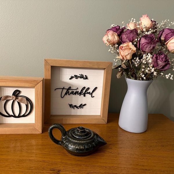 Farmhouse Pumpkin Sign / Fall Sign for Mantle or Shelf / Wood Fall Sign ...