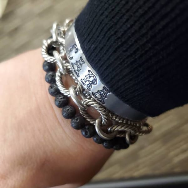 Cattle Tag Bracelet With Turquoise Stone Cowgirl Initial Bracelet ...