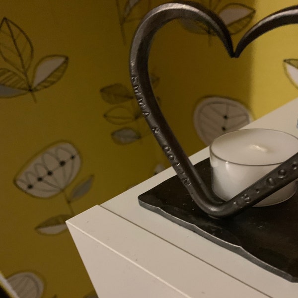 A Personalised Steel Love Heart T Light 11th Wedding Anniversary Steel ...