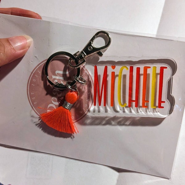 Colored Personalized Name Keychain/ Engraved Name Keychain/ Backpack ...