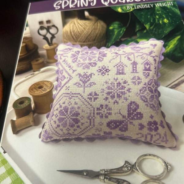 Counted Cross Stitch Pattern, Spring Quaker, Spring Decor, Butterflies ...