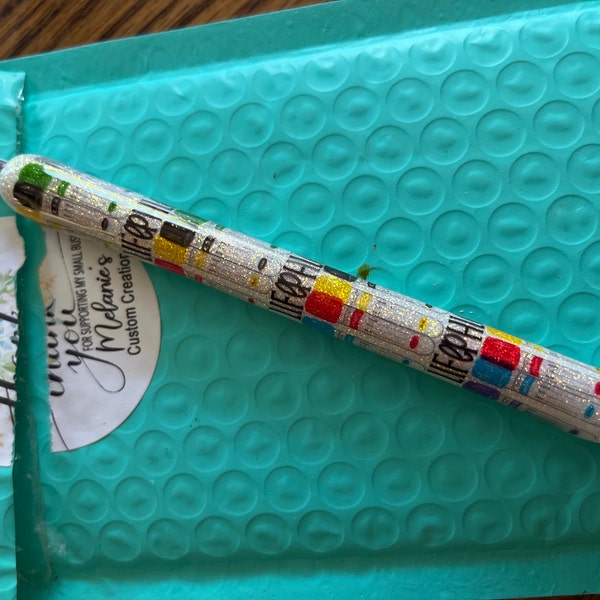 Breast Cancer Glitter Pen Glitter Pen Refillable Pen Epoxy Pen Inkjoy