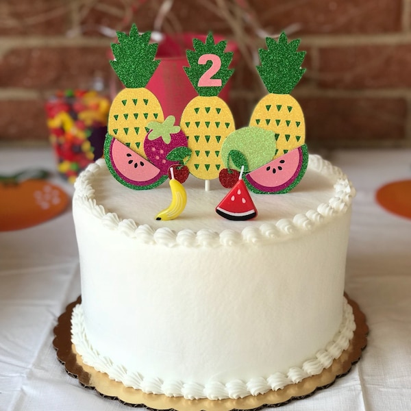Twotti Fruity Glitter Cake Topper, Fruit Birthday Party Decor - Etsy