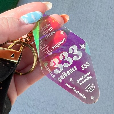 Keychain, 333, Cool Keychain, Aesthetic Keychain, Holographic Keychain ...