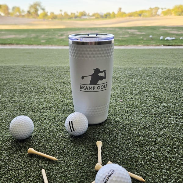 Personalized 20oz Insulated Dimpled Golf Tumbler, Custom Laser Engraved ...
