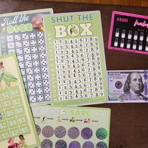 A6 Game Night Savings Challenge Bundle-shut the Box-roll the Dice-bingo ...