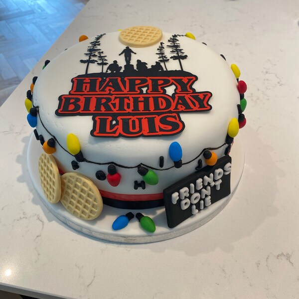 Edible Handmade Unofficial Stranger Things Fondant Cake Topper Sugar ...