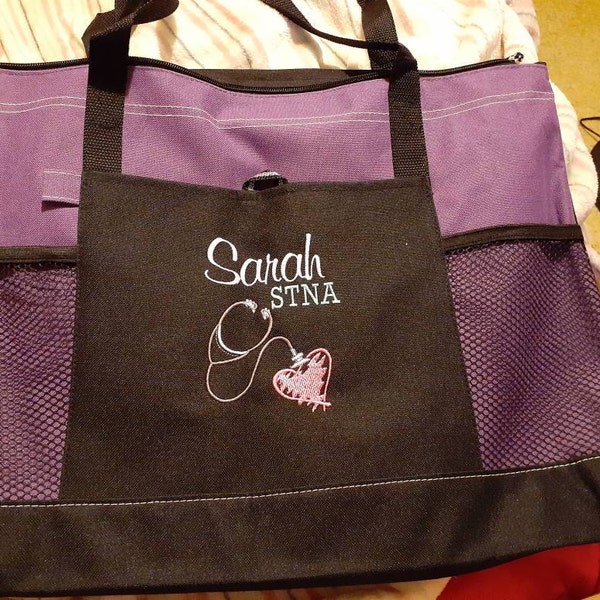 Personalized Monogrammed CNA Tote Bag Nurse Nursing Gift RN LPN Bsn ...