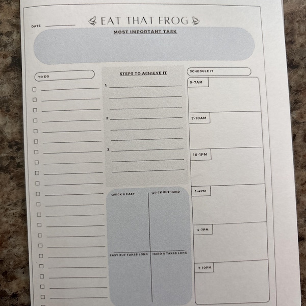 Eat That Frog Daily & Weekly Planner | Habit Tracker | Schedule | to Do ...