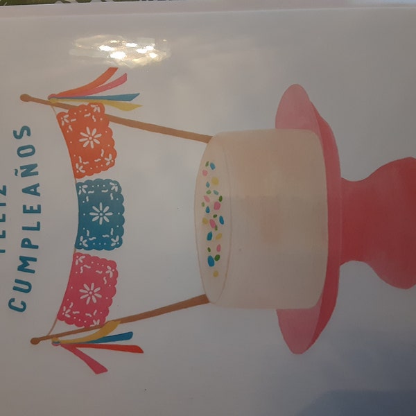 Papel Picado Birthday Cake Greeting Card | Birthday Card | Feliz ...