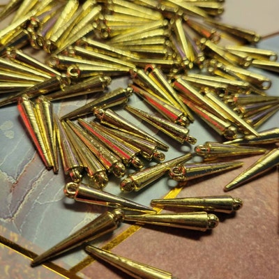 30 Gold Spike Beads 22mm Charms 42444 Plastic Spike Studs Jewelry ...
