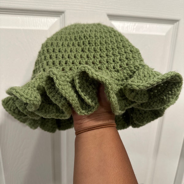 Crochet Ruffle Bucket Hat - Etsy