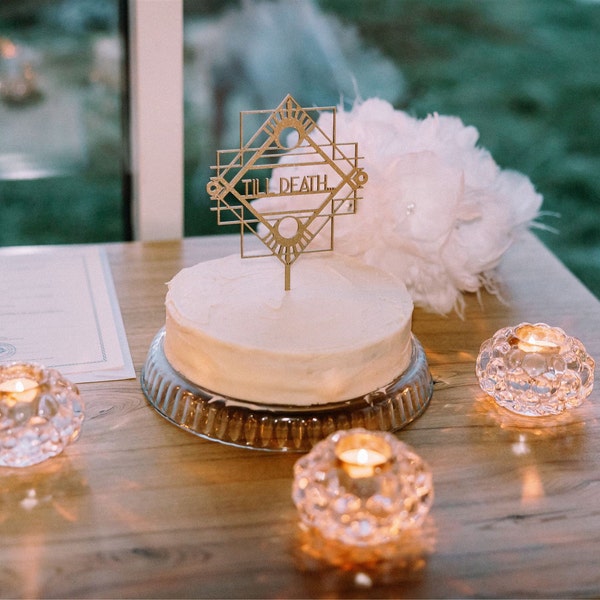 Custom Art Deco Cake Topper, Vintage Wedding Cake Topper, Spring ...