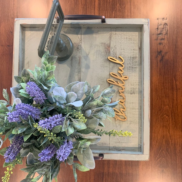 Rustic Farmhouse Square Wood Tray, Red White and Blue Trays for ...