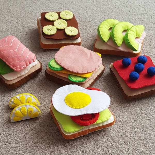 Felted Sandwich Felt Toast Play Food Play Kitchen Felt Bread Felt Food ...