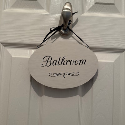 The Loo Plaque, Home Office Decor Wood Sign, French Country Washroom ...