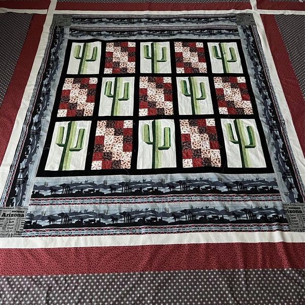 Desert Saguaro Cactus Quilt Block Pdf Pattern - Etsy