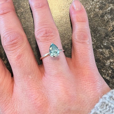 Moissanite Starburst Wedding Band Ring, 14k Solid Gold Dainty Star ...