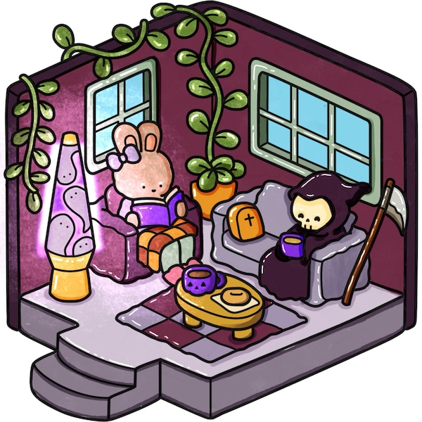 Halloween Coloring Pages, 40 Cute, Cozy, Spooky Vibes Illustrations ...