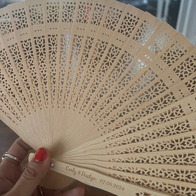 Personalized Wedding Fans Custom Wedding Favors Intricately Carved ...