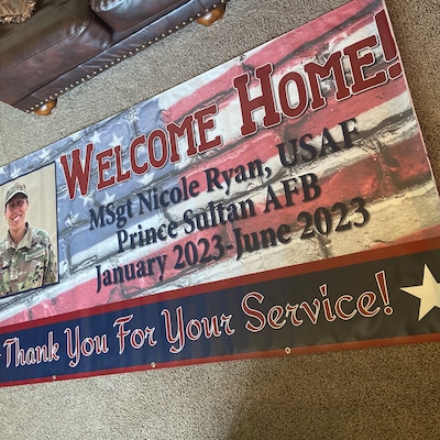 Custom Military Welcome Home Printed HD Banner Sign Complete With Hem ...